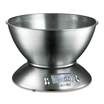 China Multifunction Kitchen Scale with Lid Maximum Weight Recommendation 5kg Stainless Steel Food Scale and Digital Thermometer for sale