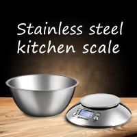 China Stainless Steel Digital Kitchen Scale High Accuracy 5kg/1g with Removable Knead Dough Bowl and Room Timer Battery Powered for sale