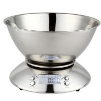 China Electronic Stainless Steel Kitchen Scale 1g Bowl Scale Temperature Function Peel Fruit/Baking Weighing Features Battery Powered for sale