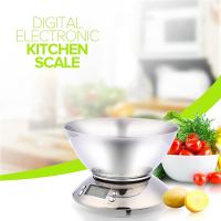 China Electronic Stainless Steel Kitchen Scale 1g Bowl Scale Temperature Function Peel Fruit/Baking Weighing Features Battery Powered for sale