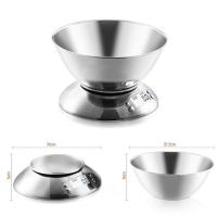 China Electronic Stainless Steel Kitchen Scale 1g Bowl Scale Temperature Function Peel Fruit/Baking Weighing Features Battery Powered for sale