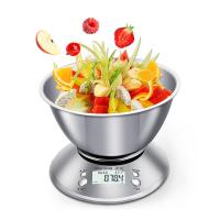 China Stainless Steel Digital Kitchen Scale 5 kg Removable Bowl and Battery Powered Digital Household Scale for sale