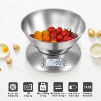 China 2L Bowl Nutritional Digital Food Scale Stainless Steel Scale ROUND 215*145 Mm HYD Weighing Electronic Kitchen Scale for sale