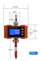 China High Precision 1000KG Digital LCD Hanging Crane Scale with CE ROHS CN Certification and Customizable OEM ODM Support for sale