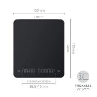 China 3kg Kitchen Food Accessories Timer Dual Screen LED Display Weight Measuring Tool for Coffee Beans Battery Powered Scale for sale