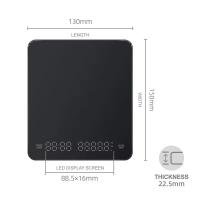 China Rectangle Timemore 3 kg Digital Kitchen Coffee Scale with Timer Battery Features Weight Measuring Function for sale