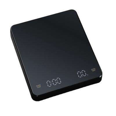 China Top Sale Mini Black Digital Coffee Scale with Timer Electric Powered Kitchen Weight Measuring Device Division 1g for sale
