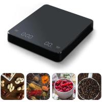 China Top Sale Mini Black Digital Coffee Scale with Timer Electric Powered Kitchen Weight Measuring Device Division 1g for sale