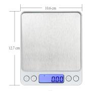China Stainless Steel Kitchen Weight Measuring Scale Battery Powered High Accuracy 3kg 0.1g Digital Food Scale with Scale Tray for sale