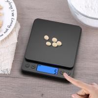 China 12*10*3cm GYS 3KG Black Color Smart Food Scale Most Competitive Electronic Digital Multifunction Nutrition Weighing Kitchen Scale for sale