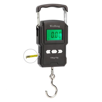 China Digital Display WH-A22 Portable Postal Hanging Scale with 1M Tape Measure and 75KG Weight Measuring from Weiheng for sale