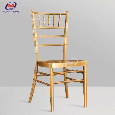 China Stackable Metal Gold Mahogany Wedding Chiavari Chair For Event for sale