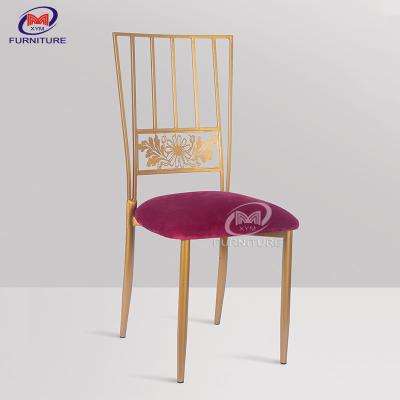 China Luxury Gold Wedding Chiavari Chair Chameleon Flower For Banquet for sale