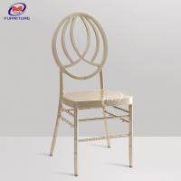 China Champagne Phoenix Reception Wedding Chiavari Chair Iron Material Round Back for sale