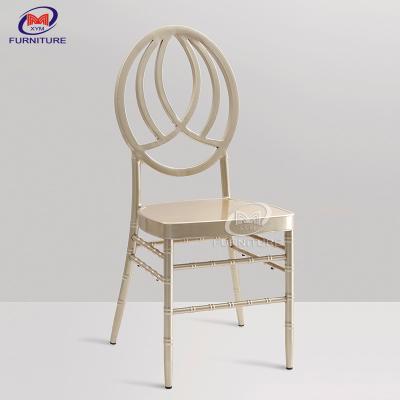 China Champagne Phoenix Reception Wedding Chiavari Chair Iron Material Round Back for sale
