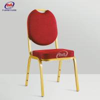 China Oval Backrest Red Hotel Banquet Hall Chair Steel Material for sale