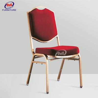 China Red anti pilling Velvet Metal Hotel Banquet Chair Stackable Design for sale