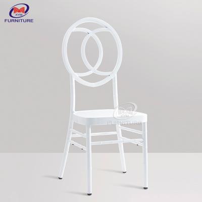 China White Steel Iron Wedding Chiavari Chair Seven Bars Design for sale