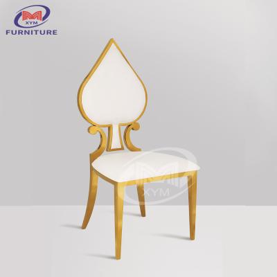 China Spade Backrest Type Hotel Banquet Wedding Chair Gold Stainless Steel for sale
