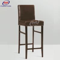 China Brown Wrapping Cloth Bar Stool Chair Outdoor Metal High Bar Chairs for sale