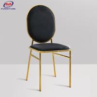 China Black PU Leather Hotel Banquet Chair Stainless Steel Legs For Wedding for sale