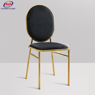 China Black PU Leather Hotel Banquet Chair Stainless Steel Legs For Wedding for sale