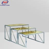 China Champagne Silver Three Stage Ladder Movable Hotel Equipment And Supplies for sale