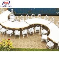 China Golden Stainless Steel Tables And Chairs Outdoor Party Free Arrangement S Row Furniture for sale