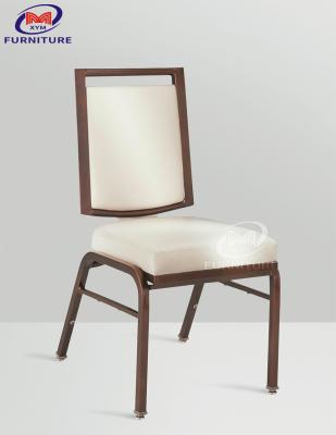 China Metal Material White Hotel Banquet Chair With High Density Shaping Sponge for sale