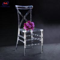 China Stackable PC Acrylic Fork Back Clear Resin Chair For Wedding Hotel Party Banquet for sale