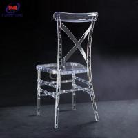 China Stackable PC Acrylic Fork Back Clear Resin Chair For Wedding Hotel Party Banquet for sale