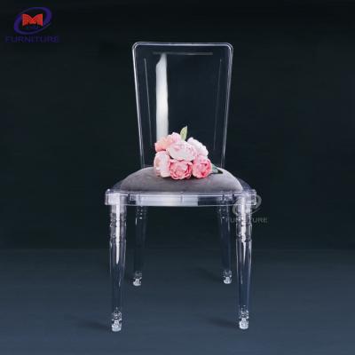 China Square Back Plastic Resin Chiavari Chair Foldable Transparent For Wedding for sale