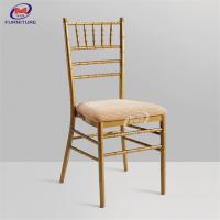 China Chiavari Wedding Dining Chairs , Aluminum Metal Gold Wedding Chairs For Hotel Event for sale