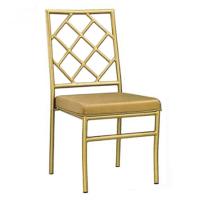 China Aluminum Metal Chiavari Chair , Wedding Gold Chiavari Chairs With Cushion for sale