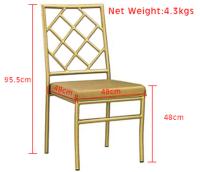 China Aluminum Metal Chiavari Chair , Wedding Gold Chiavari Chairs With Cushion for sale