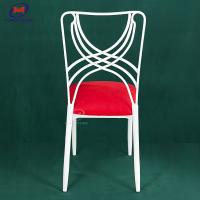 China Iron Metal Wedding Chiavari Chair With Red Cushion for sale