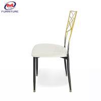 China ISO9001 Hotel Dining Gold Chiavari Chairs With White Cushion for sale