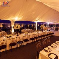 China ISO9001 Hotel Dining Gold Chiavari Chairs With White Cushion for sale
