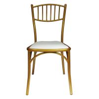 China 400kg Weight Capacity Gold Chiavari Chairs Wedding White Cushion 28x1.2mm Tube Size for sale