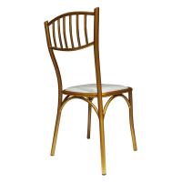 China 400kg Weight Capacity Gold Chiavari Chairs Wedding White Cushion 28x1.2mm Tube Size for sale