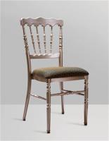 China Aluminum Metal Brown Chiavari Chairs With Cushion Hotel Furniture for sale