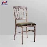 China Aluminum Metal Brown Chiavari Chairs With Cushion Hotel Furniture for sale