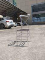 China 25.5 Inches Crystal Wedding Hall Resin Chiavari Chair Plastic Transparent Color for sale