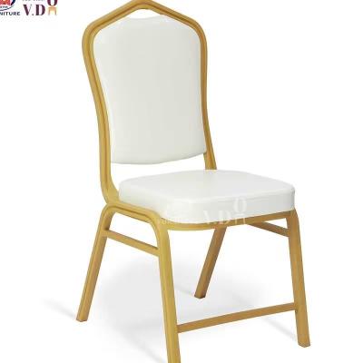 China Rocking Back Wedding Banquet Chair Iron Aluminum Fabric Metal Frame For Hotel Hall for sale