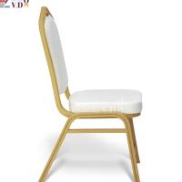 China Rocking Back Wedding Banquet Chair Iron Aluminum Fabric Metal Frame For Hotel Hall for sale
