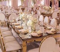 China Modern Events Stainless Steel Chair Circle Back Stainless Steel Dining Chairs Use For Dining Wedding for sale