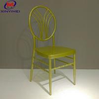 China Customized Golden Phoenix Bamboo Chair Line Backrest European Round Back Iron Banquet Chair for sale