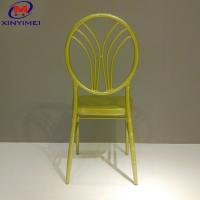 China Customized Golden Phoenix Bamboo Chair Line Backrest European Round Back Iron Banquet Chair for sale