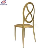China Customized Metal Wedding Restaurant Dining Chairs Cross Round Back Iron Variety Bamboo for sale