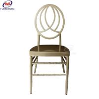 China Round Flower Buds Backrest Wedding Chiavari Chair Champagne Gold Aluminum Metal Bamboo Chairs for sale